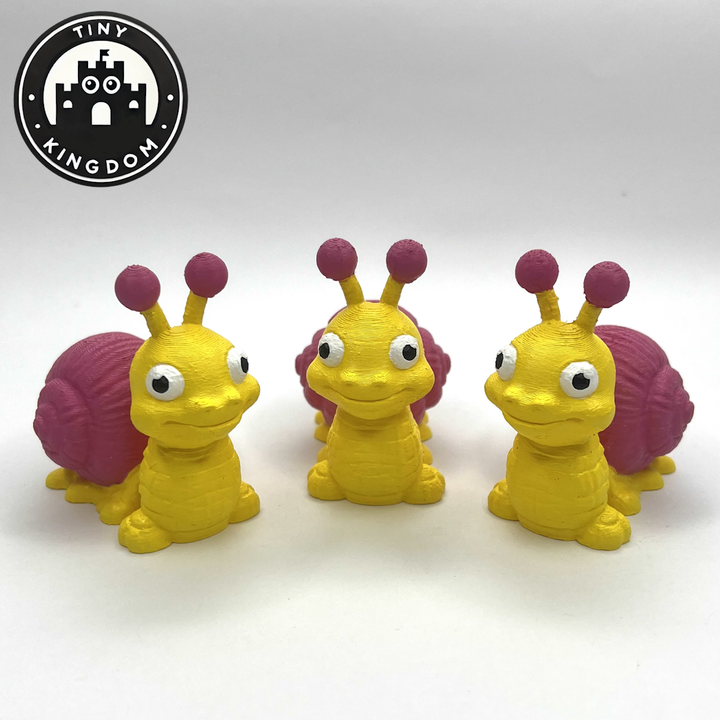 3D Printable Flexi Tiny Snail, Articulated fidget figure, keychain version included, 3mf ...